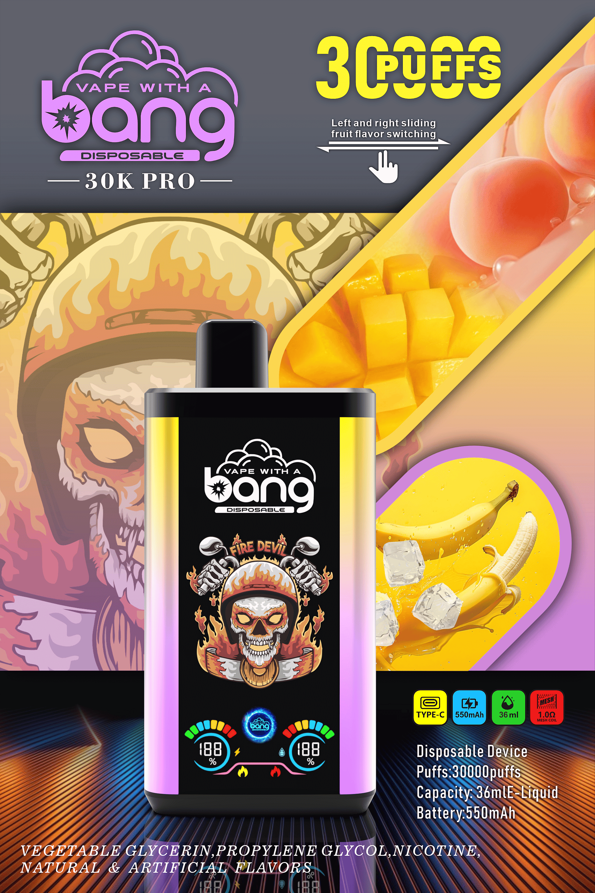 Bang 30K Pro: 30,000 Puffs Disposable Vape with Dual-Flavor System - BangVapes