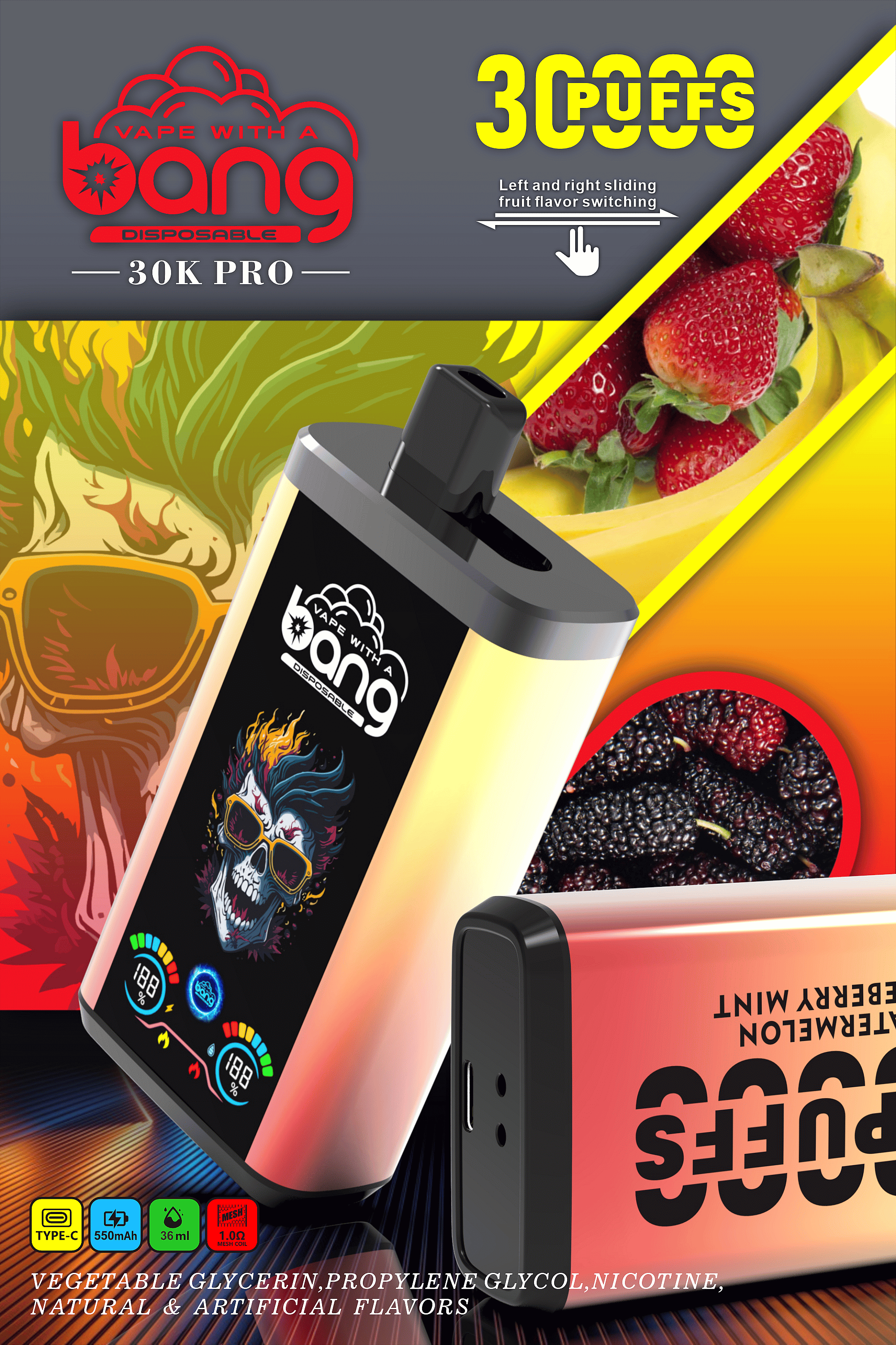 Bang 30K Pro : Vape jetable de 30 000 bouffées avec système à double ...
