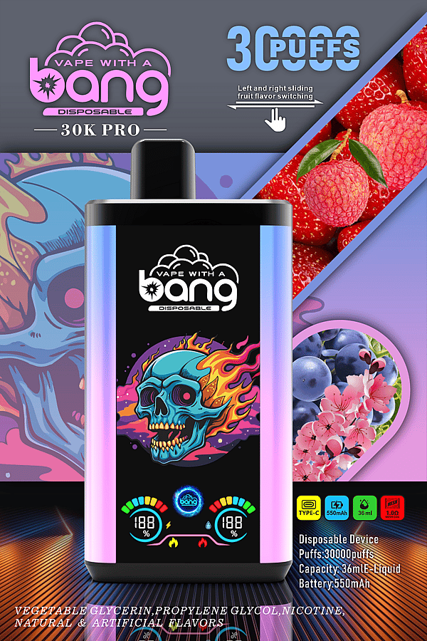 Bang 30K Pro: 30,000 Puffs Disposable Vape with Dual-Flavor System - BangVapes