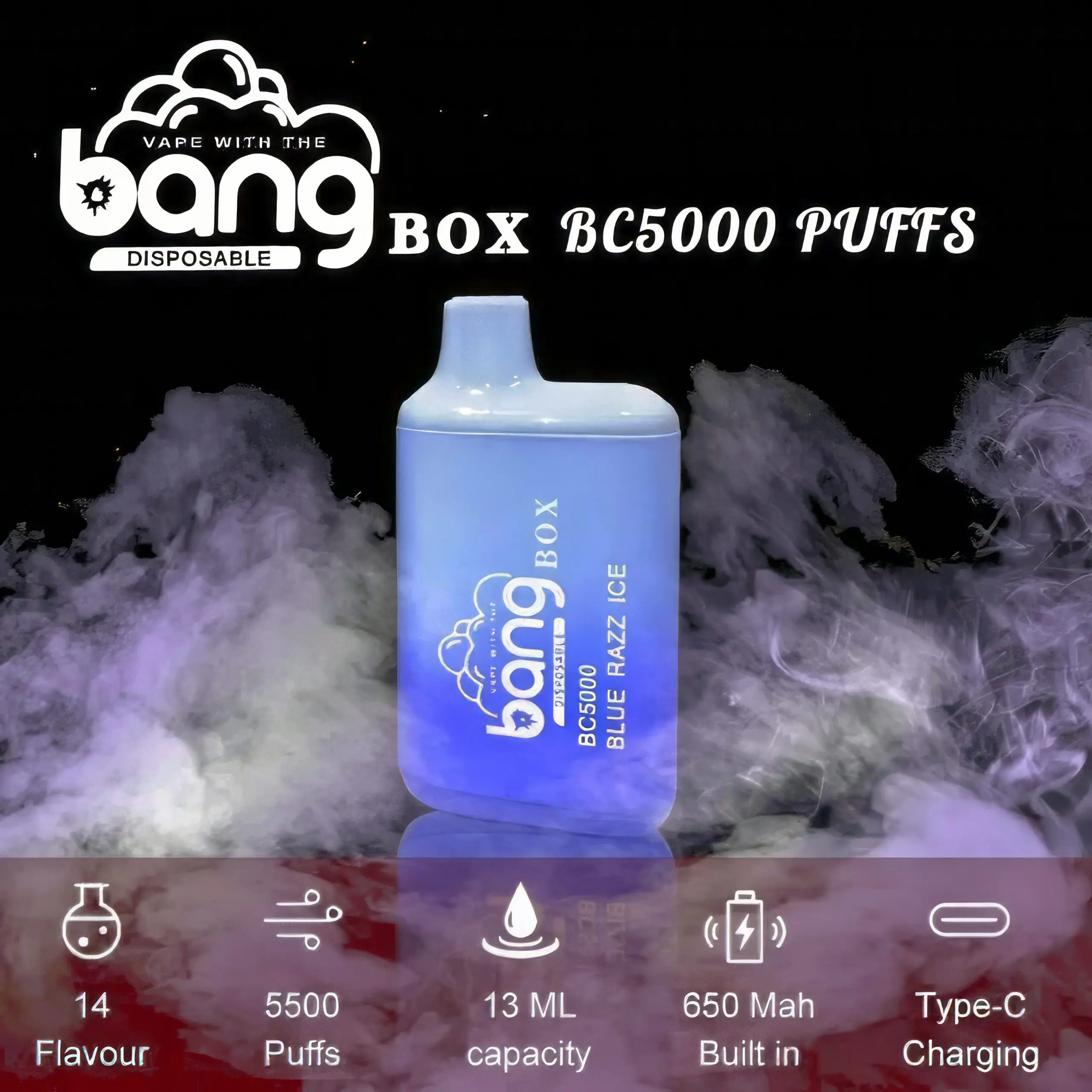 Bang BC 5000 – BangVapesのパワフルで信頼性の高いベイプ - ピーチマンゴーウォーターメロン - BangVapes