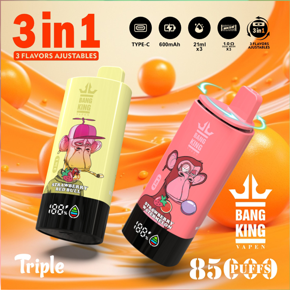 Bang King Triple 85K Vape Desechable 3 en 1 | 85,000 Caladas | Cápsulas de Triple Sabor - BangVapes